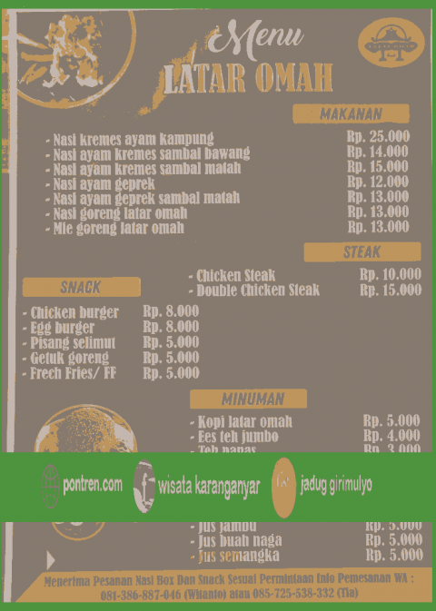 Rumah Makan Latar Omah Puntukrejo Dekat Kemuning Menu Ayam